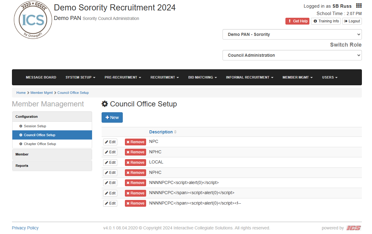 How Can I Add My Council Office Setup Under Membership Management Ics