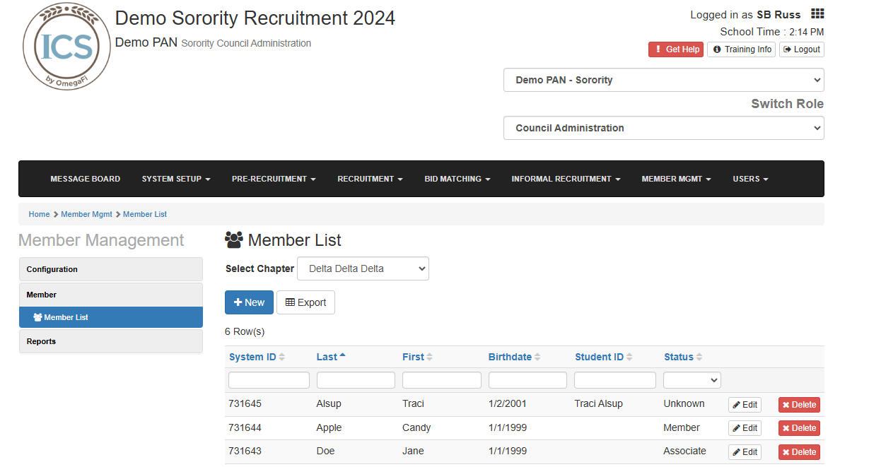 How can I view a chapter's Member List? – ICS